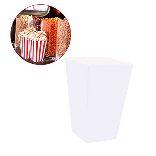 ULTECHNOVO 100pcs Popcorn Boxes Items Candy Snack Box Disposable Containers Popcorn Bags for Party Popcorn Containers White Open-top Popcorn Box Popcorn Bucket Supplies Candy Box Stripe