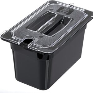 Carlisle FoodService Products 3068203 StorPlus Fourth Size Food Pan, Polycarbonate, 6" Deep, Black (Pack of 2)