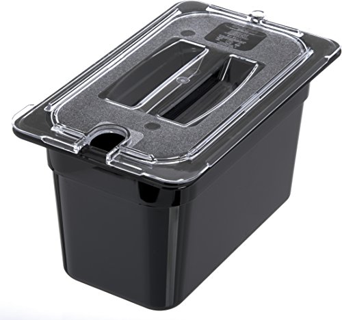 Carlisle FoodService Products 3068203 StorPlus Fourth Size Food Pan, Polycarbonate, 6" Deep, Black (Pack of 2)