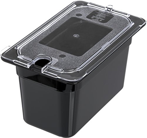 Carlisle FoodService Products 3068203 StorPlus Fourth Size Food Pan, Polycarbonate, 6" Deep, Black (Pack of 2)