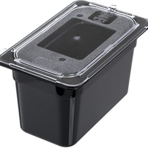 Carlisle FoodService Products 3068203 StorPlus Fourth Size Food Pan, Polycarbonate, 6" Deep, Black (Pack of 2)