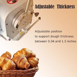 EQCOTWEA Commercial Dough Sheeter Machine 20in Reversible Pizza Dough Puff Pastry Roller Press Machine 0.06''-1.4'' Thickness Tortilla Pie Crust Croissant Crisping Folding Sheeter for Bakery 220V