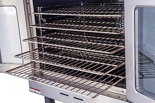 EASYROSE Commercial Convection Oven Single Deck Natural Gas Commercial Ovens for Bakery Kitchen Restaurant, 60,000 BTU