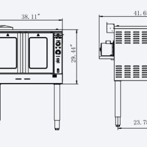 EASYROSE Commercial Convection Oven Single Deck Natural Gas Commercial Ovens for Bakery Kitchen Restaurant, 60,000 BTU