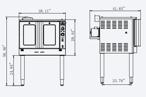 EASYROSE Commercial Convection Oven Single Deck Natural Gas Commercial Ovens for Bakery Kitchen Restaurant, 60,000 BTU