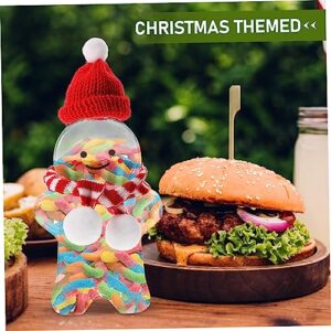 Didiseaon 2 Sets Christmas Drink Bottle Christmas Gifts Cookies Gift Juice Container Xmas Party Favor Christmas Candy Bottle Plastic Biscuit Jar Pet, Cotton Cold Drink Drinks