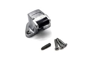 kason 0059 brushed chrome rolling strike, -1/8" to 1/4" offset with hardware kit