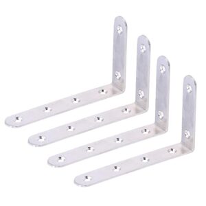 ultechnovo stainless steel shelves 4pcs l type bracket l type shelf corner brace shelf clogs l-bracket corner code silver stainless steel angle bracket