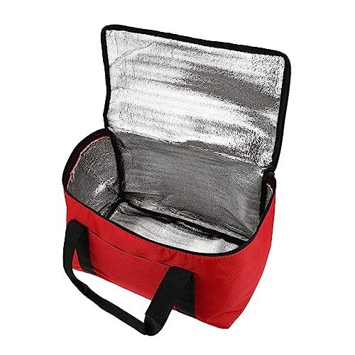 ULTECHNOVO Pizza Cake Insulation Travel Carry on Bag Picnic Basket for Car Organizer Bag Pizza Carrier Insulated Car Heaters Portable Insulated Food Carrier Portable Cake Storage Bag Red