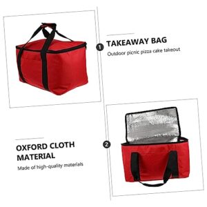 ULTECHNOVO Pizza Cake Insulation Travel Carry on Bag Picnic Basket for Car Organizer Bag Pizza Carrier Insulated Car Heaters Portable Insulated Food Carrier Portable Cake Storage Bag Red