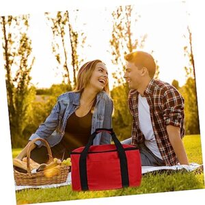 ULTECHNOVO Pizza Cake Insulation Travel Carry on Bag Picnic Basket for Car Organizer Bag Pizza Carrier Insulated Car Heaters Portable Insulated Food Carrier Portable Cake Storage Bag Red