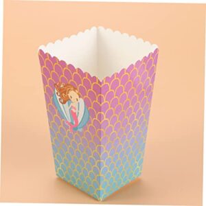 Popcorn Carton 24 Pcs Popcorn Boxes Party Candy Cartons Scalloped Favor Box Gift Box Mermaid Popcorn Box Mermaid Popcorn Boxes Cardboard Popcorn