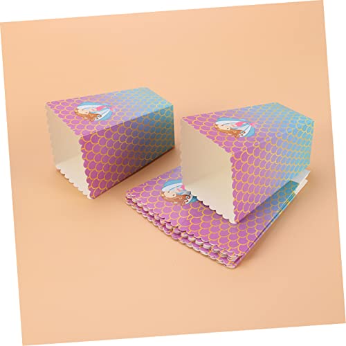 Popcorn Carton 24 Pcs Popcorn Boxes Party Candy Cartons Scalloped Favor Box Gift Box Mermaid Popcorn Box Mermaid Popcorn Boxes Cardboard Popcorn