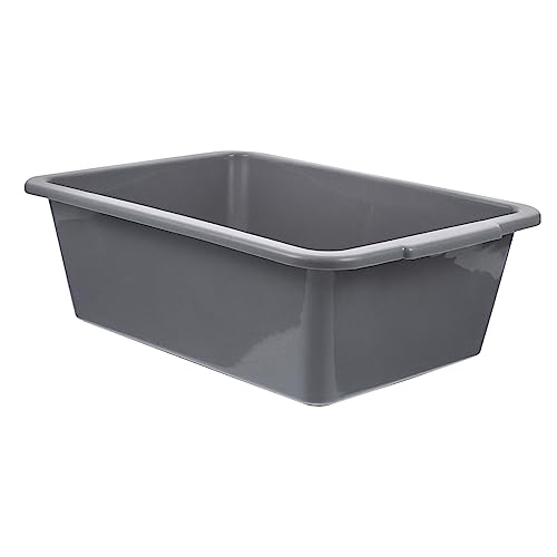 CHILDWEET Storage Bins Plastic Storage Tub Plastic Tubs Utility Tote Commercial Tote Tubs Utility Bus Box Storage Box Storage Basket Sink Household Wash Basin Grey White Storage Bins