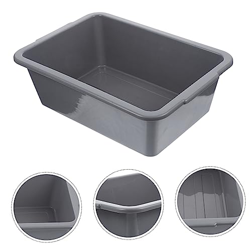 CHILDWEET Storage Bins Plastic Storage Tub Plastic Tubs Utility Tote Commercial Tote Tubs Utility Bus Box Storage Box Storage Basket Sink Household Wash Basin Grey White Storage Bins