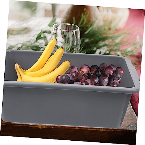 CHILDWEET Storage Bins Plastic Storage Tub Plastic Tubs Utility Tote Commercial Tote Tubs Utility Bus Box Storage Box Storage Basket Sink Household Wash Basin Grey White Storage Bins