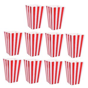 kjhbv 10pcs popcorn boxes popcorn carton favor boxes for wedding plastic snack bags wedding party supplies popcorn bucket popcorn bags for party red white stripes popcorn boxes stripe