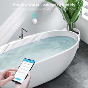 Miokycl Water Leakage Detector Remote Monitoring High Sensitivity WiFi Water Sensor with 70dB Alarm Volume for Tuya