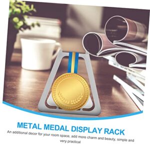 Unomor Medal Display Stand Photo Hanger Racing Stand Glass Holder Medals Rack Marathon Medal Shelf Metal Stand Iron Silver Medal Badge Display Stand Badge Display Holder Stainless Steel