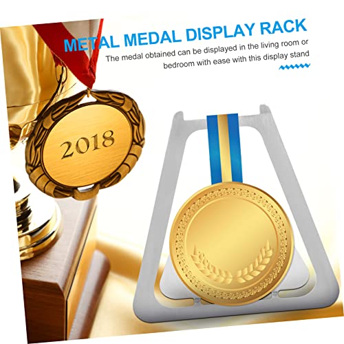 Unomor Medal Display Stand Photo Hanger Racing Stand Glass Holder Medals Rack Marathon Medal Shelf Metal Stand Iron Silver Medal Badge Display Stand Badge Display Holder Stainless Steel