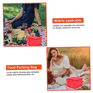 ULTECHNOVO Insulated Picnic Bag Large Totes Small Cooler Bottle Warmer Portable Beverages Carrier Grocery Bags Reusable Shopping Bags Freezer Bags Keep Warm Picnic Bag Takeout Lunch Pouch Red