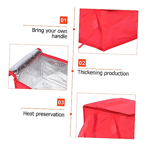 ULTECHNOVO Insulated Picnic Bag Large Totes Small Cooler Bottle Warmer Portable Beverages Carrier Grocery Bags Reusable Shopping Bags Freezer Bags Keep Warm Picnic Bag Takeout Lunch Pouch Red