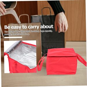 ULTECHNOVO Insulated Picnic Bag Large Totes Small Cooler Bottle Warmer Portable Beverages Carrier Grocery Bags Reusable Shopping Bags Freezer Bags Keep Warm Picnic Bag Takeout Lunch Pouch Red