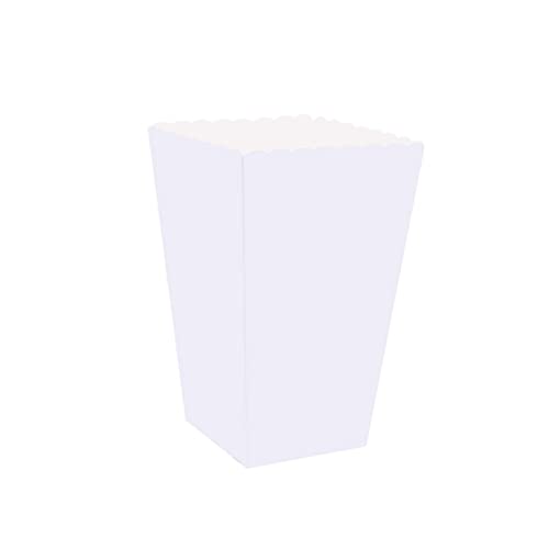 ULTECHNOVO 100pcs Popcorn Boxes Candy Containers Plastic Container Disposable Containers Cardboard Candy Container Necessities Treat Bags White Popcorn Bucket Supplies Candy Box Stripe