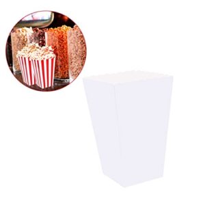 ULTECHNOVO 100pcs Popcorn Boxes Candy Containers Plastic Container Disposable Containers Cardboard Candy Container Necessities Treat Bags White Popcorn Bucket Supplies Candy Box Stripe