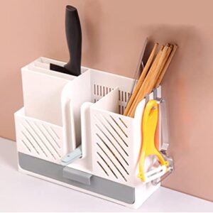 OQOPO Chopsticks Rack,Kitchen Chopsticks Basket Without Punching - Kitchen Wall Mounted or Standing Chopsticks Organizer for Kitchen Countertop