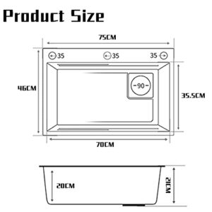 Drop-in Kitchen Sink, Stainless Steel Nano Waterfall Sink, Commercial Sink Single Bowl with Pull-Down Faucet Chopping Board and Cup Washer Workstation Sink Accessories