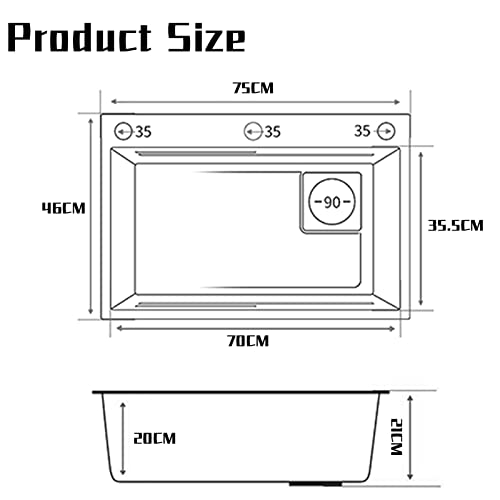 Drop-in Kitchen Sink, Stainless Steel Nano Waterfall Sink, Commercial Sink Single Bowl with Pull-Down Faucet Chopping Board and Cup Washer Workstation Sink Accessories