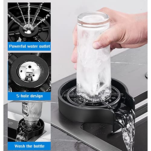 Drop-in Kitchen Sink, Stainless Steel Nano Waterfall Sink, Commercial Sink Single Bowl with Pull-Down Faucet Chopping Board and Cup Washer Workstation Sink Accessories