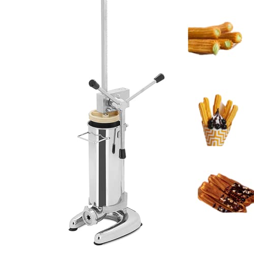 Commercial 3L Stainless Steel Spanish Churro Maker with 5 Nozzles and Manual Churro Filling Machine - Perfect for Home, Restaurant, and Bakery Use!