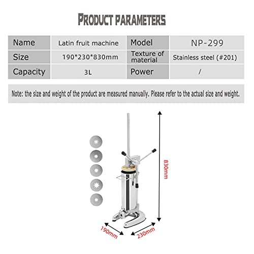 Commercial 3L Stainless Steel Spanish Churro Maker with 5 Nozzles and Manual Churro Filling Machine - Perfect for Home, Restaurant, and Bakery Use!