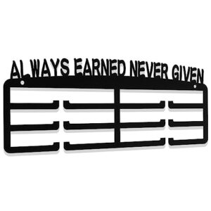 Nicoport Medal Display Hanger Wall Mounted Iron Medal Display Rack Decorative Black Medal Holder with Inspirational Words 30-45 Medals Large Storage Capacity Medal Hanger for Living Room Bedroom