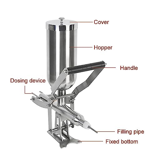 Commercial Churro Filler, 4.5L Manual Churro Maker Machine, Core Diameter: 6 mm, Stainless Steel Fruit Donut 商用油条灌装机，4.5 升手动油条制造机，芯直径：6 毫米，不锈钢水果甜甜圈灌装机，适用于餐厅、自助餐厅、面包店、家庭Filling Machine, for Restaurant