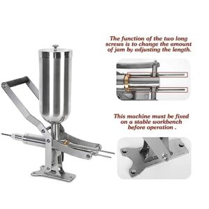 Commercial Churro Filler, 4.5L Manual Churro Maker Machine, Core Diameter: 6 mm, Stainless Steel Fruit Donut 商用油条灌装机，4.5 升手动油条制造机，芯直径：6 毫米，不锈钢水果甜甜圈灌装机，适用于餐厅、自助餐厅、面包店、家庭Filling Machine, for Restaurant