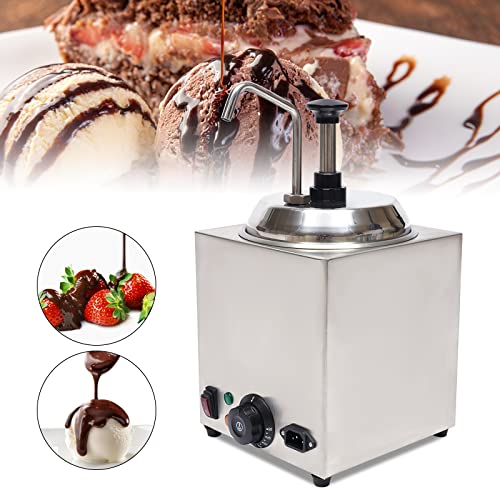 2.6 Qt Nacho Cheese Dispenser, Electric Warmer Pump Melter Tank 110V 800W Heater Tank Stainless Steel Machine for Salad Jam Seasoning Sauce Hot Fudge Cheese Caramel