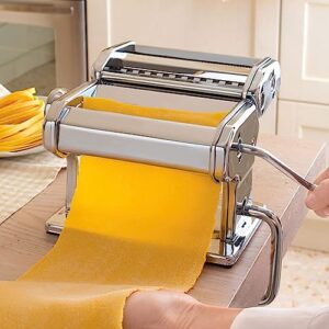 Hand Crank Noodle Making Machine Bright Finish Noodle Pressing Machine With Resistance 0.5-2.5mm For Household Use