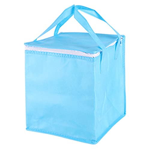 Reusable Shopping Insulated Bags Heavy Duty Thermal Totes with Zipper and Handle for Food Delivery Blue M