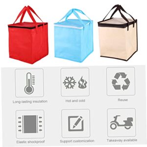 Reusable Shopping Insulated Bags Heavy Duty Thermal Totes with Zipper and Handle for Food Delivery Blue M