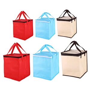 Reusable Shopping Insulated Bags Heavy Duty Thermal Totes with Zipper and Handle for Food Delivery Blue M