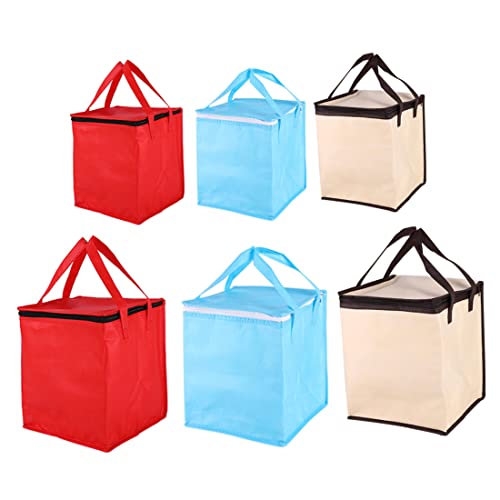 Reusable Shopping Insulated Bags Heavy Duty Thermal Totes with Zipper and Handle for Food Delivery Blue M