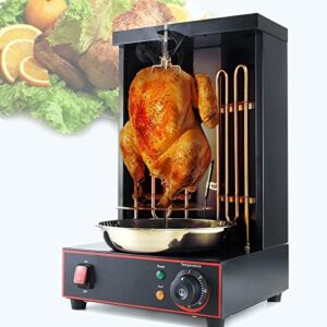 CENAP Shawarma Machine Doner, Electric Vertical Doner with Temperature Adjustment Switch and 2 Burners, Electric 2400W Motor, Great for Roast Turkey, Taco Roast, and Roast Chicken