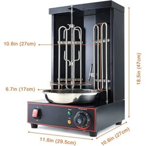 CENAP Shawarma Machine Doner, Electric Vertical Doner with Temperature Adjustment Switch and 2 Burners, Electric 2400W Motor, Great for Roast Turkey, Taco Roast, and Roast Chicken