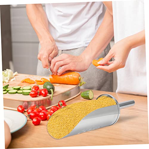 Metal Ice Scoop 2 Pcs Multi-function Spatula Japanese Tools Cereal Popcorn Scoop Japanese Candies Food Service Scoop Stainless Steel Shovel Ice Scoops Ice Metal Scooper White Pet