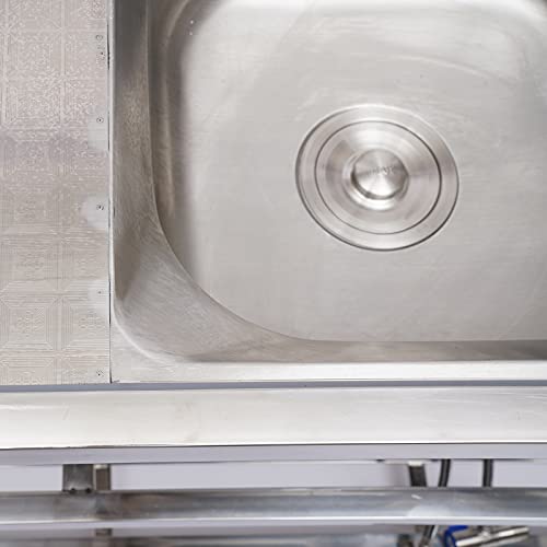 SAHUANIYE Commercial Sink Stainless Steel Kitchen Sink With 2 Compartments And Preparation Table, Utility Sink Outdoor Sink With Hose Suitable For Restaurant/Laundry/Garage/Cafeteria/outdoor/kitchen