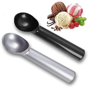 KHADLAN Ice Cream Scoop, Anti Freeze, Non-Stick Aluminium material - 7 inches (Black)