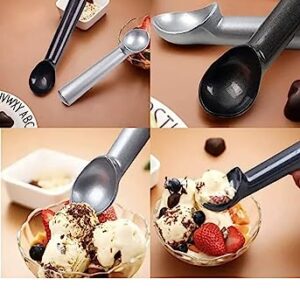 KHADLAN Ice Cream Scoop, Anti Freeze, Non-Stick Aluminium material - 7 inches (Black)